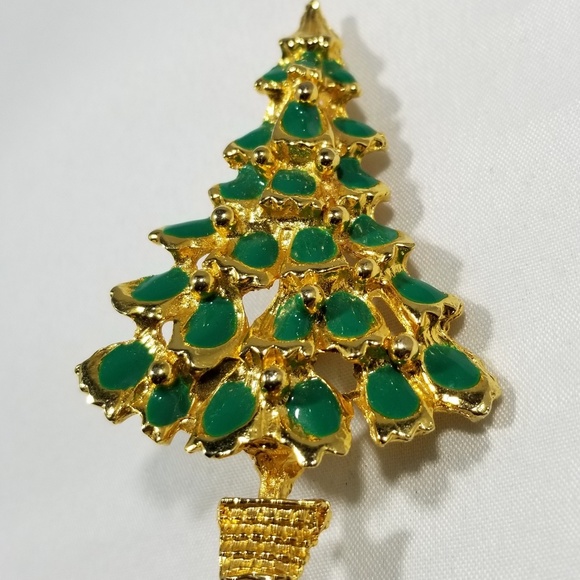Jewelry | Vintage Custom Brooch Pin Jewelry Christmas Tree | Poshmark